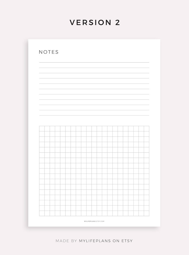 Lined & Grid Paper Printable A4/a5/letter/half Size Instant | Etsy
