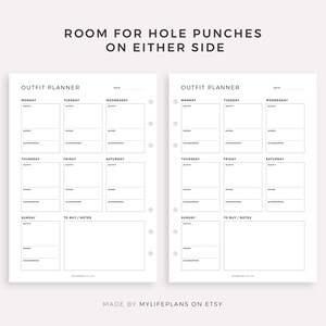 Weekly Outfit Planner for Work, Daily Activities, Special Events, Gym ...