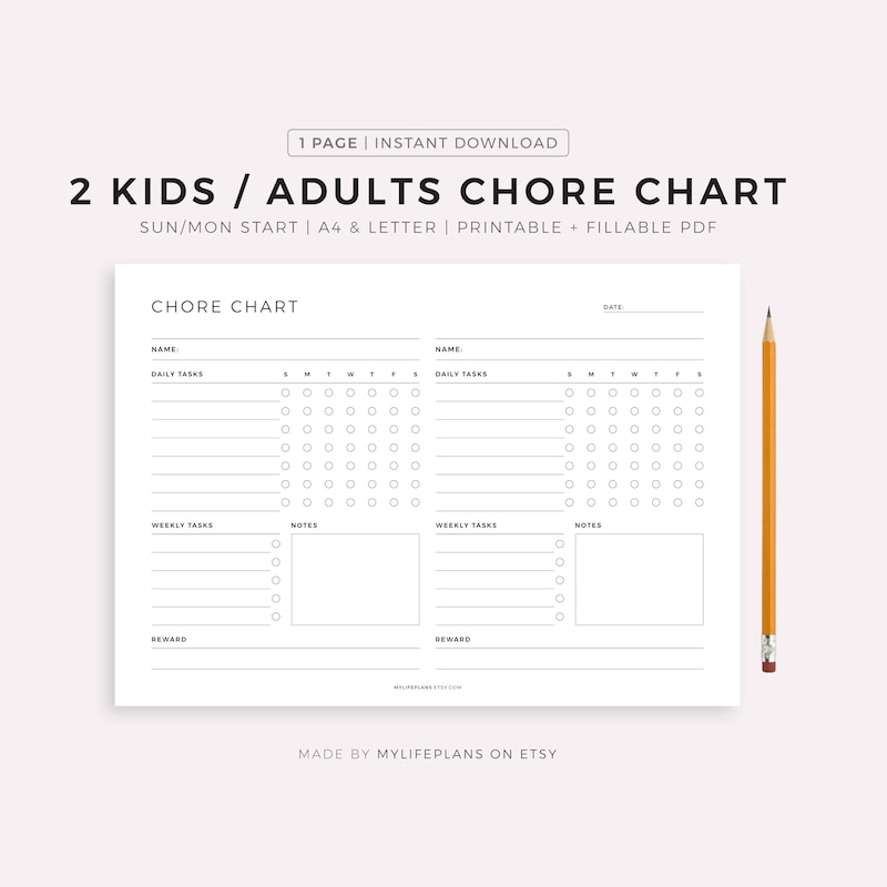Adhd Couple Chore Chart - Etsy