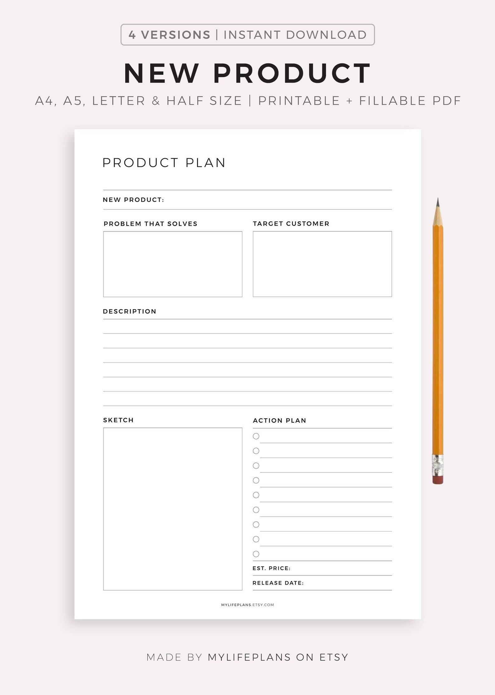 New Product Planner Printable Product Development Product - Etsy