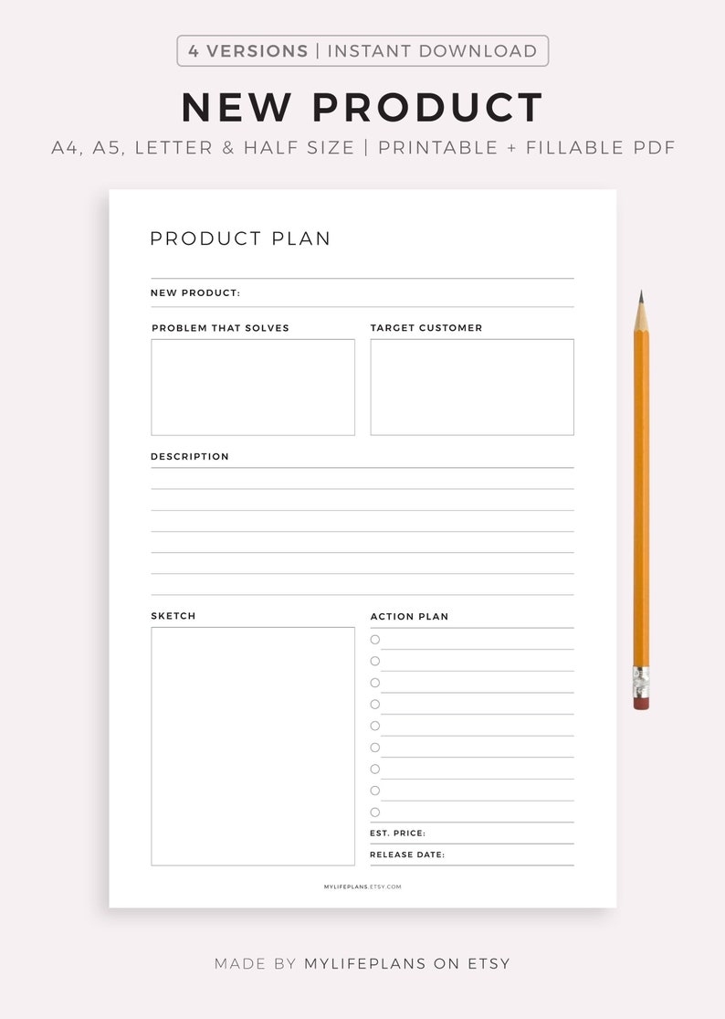 New Product Planner Printable Product Development Product - Etsy