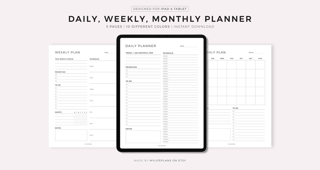 Digital Planner Set for Goodnotes, Notability, Ipad, Instant Download ...