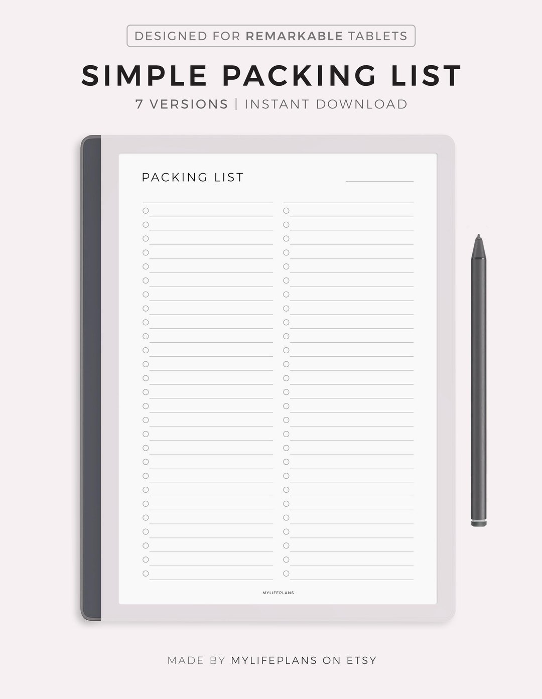 Simple Packing Checklist for Holiday, Work Trip, College, Moving Out ...