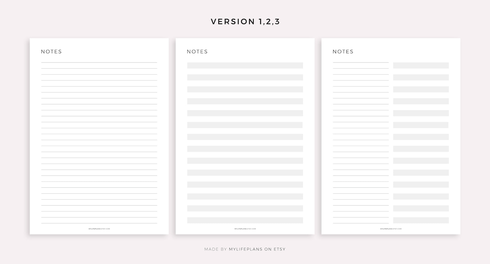 Notes Pages Printable Writing Paper Blank Notes Study Note - Etsy