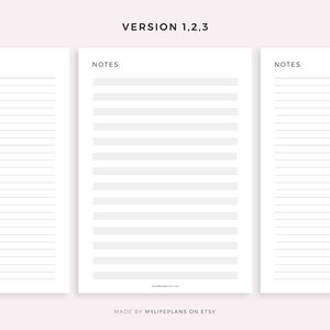 Notes Pages Printable, Writing Paper, Blank Notes, Study Note Template ...