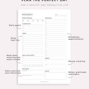 7 Day Planner Printable, Daily Planner, Weekly Planner, Daily to Do ...