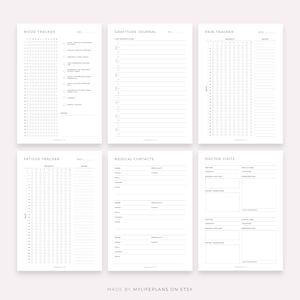Fitness, Diet & Health Planner Inserts Bundle, A4/a5/letter/half Letter ...