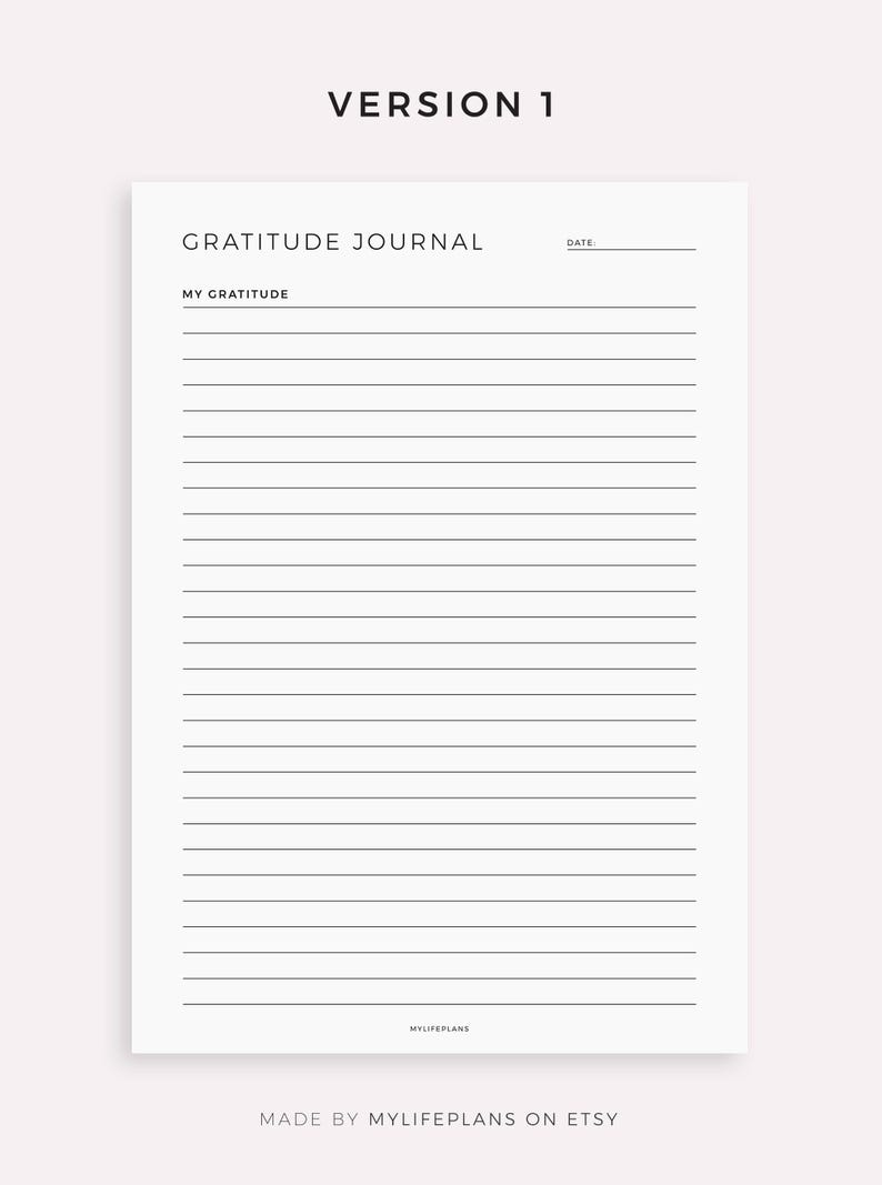 Simple Gratitude Journal Template for Remarkable Paper Pro, Instant ...
