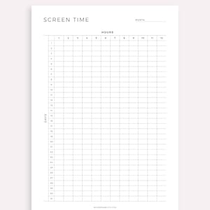 Screen Time Tracker Printable - Get Your Digital Life Under Control by ...