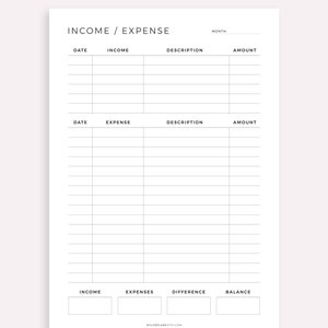 Income Tracker, Expense Tracker, Financial Planner, Monthly Budget ...
