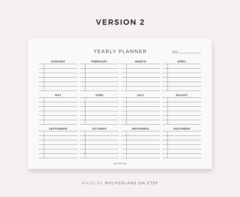 Yearly Overview Planner for Remarkable Paper Pro, Landscape, Yearly ...