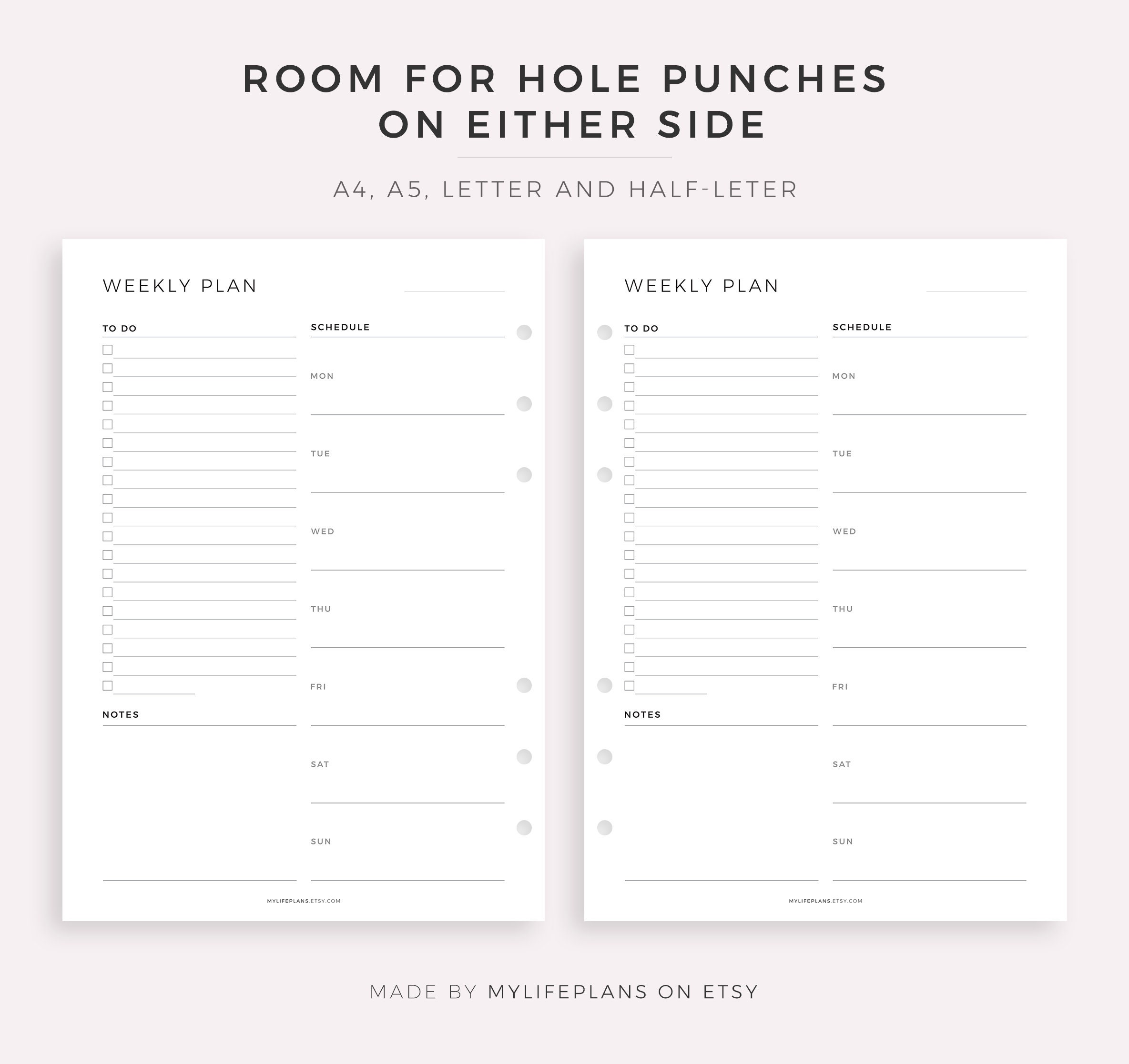 Weekly to Do List Printable Minimalist Weekly Planner Weekly - Etsy