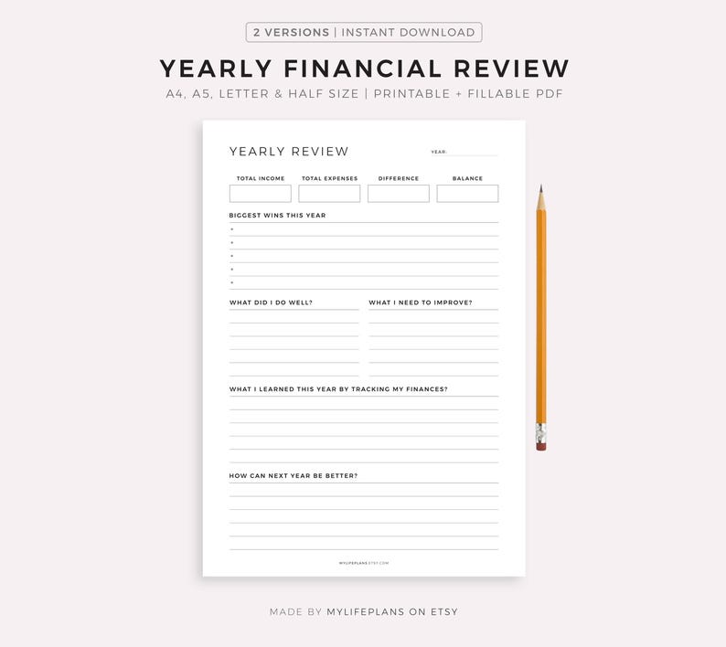 Yearly Financial Review, Financial Reflection, Budgeting Evaluation ...