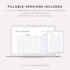 Monthly Pain Tracker Printable Template, Track Daily Pain Severity ...