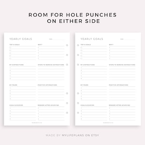 Goal Planner Printable & Fillable PDF - Yearly Goals, Quarterly Goals ...