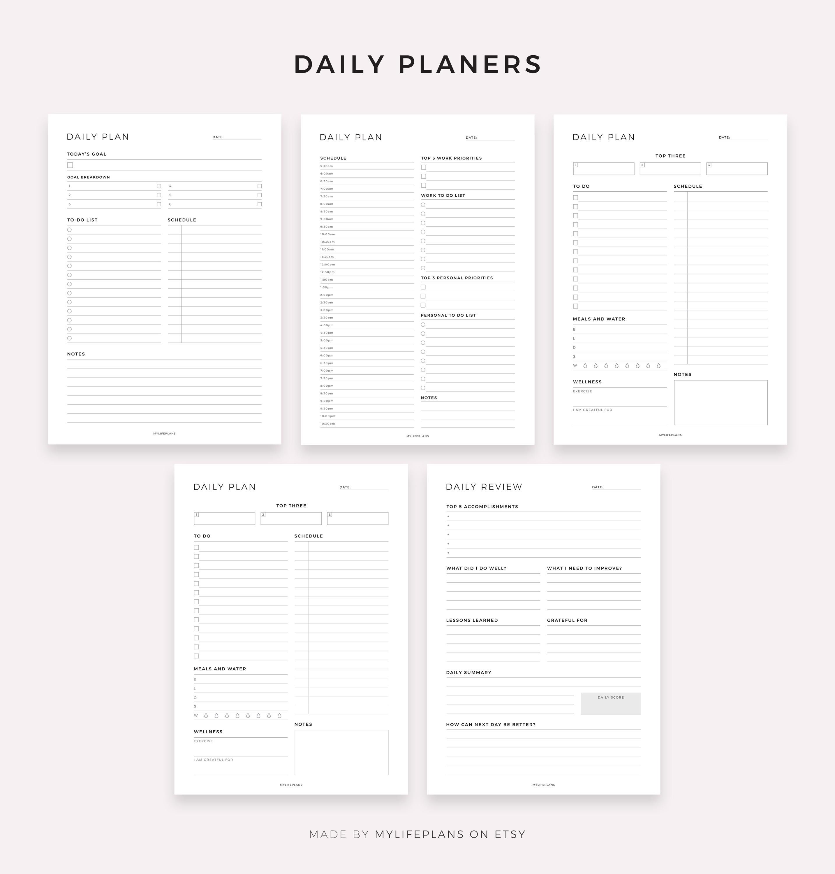 Planners Bundle for Happy Planner Classic & Big - Daily Planners ...