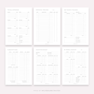 Finance Planners Inserts Bundle Printable, A4/a5/letter/half Letter ...