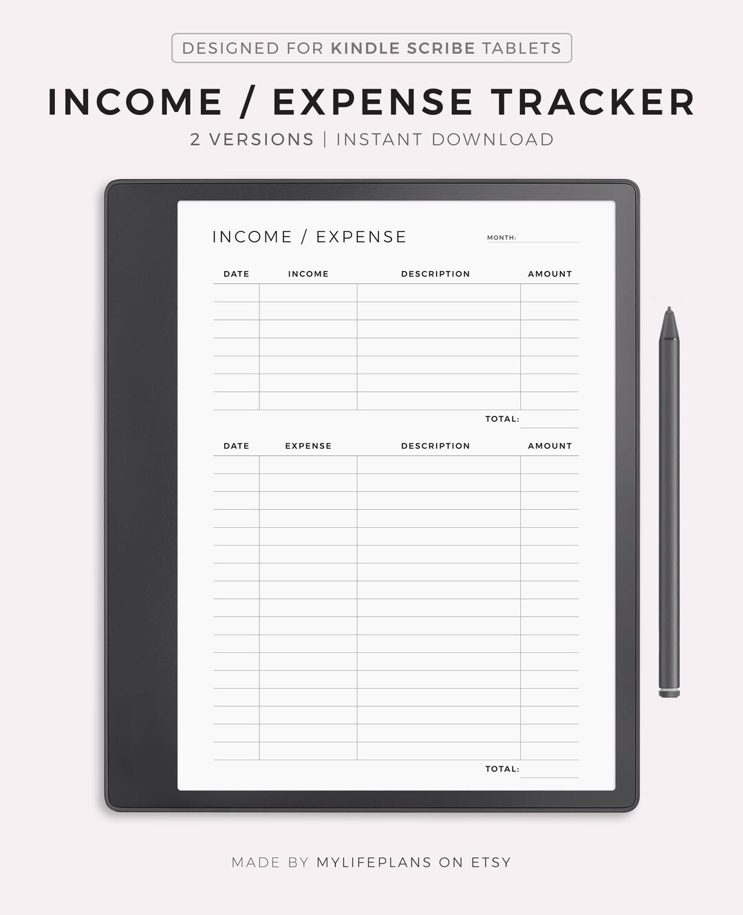 Income Tracker, Expense Tracker, Financial Planner, Monthly Budget ...