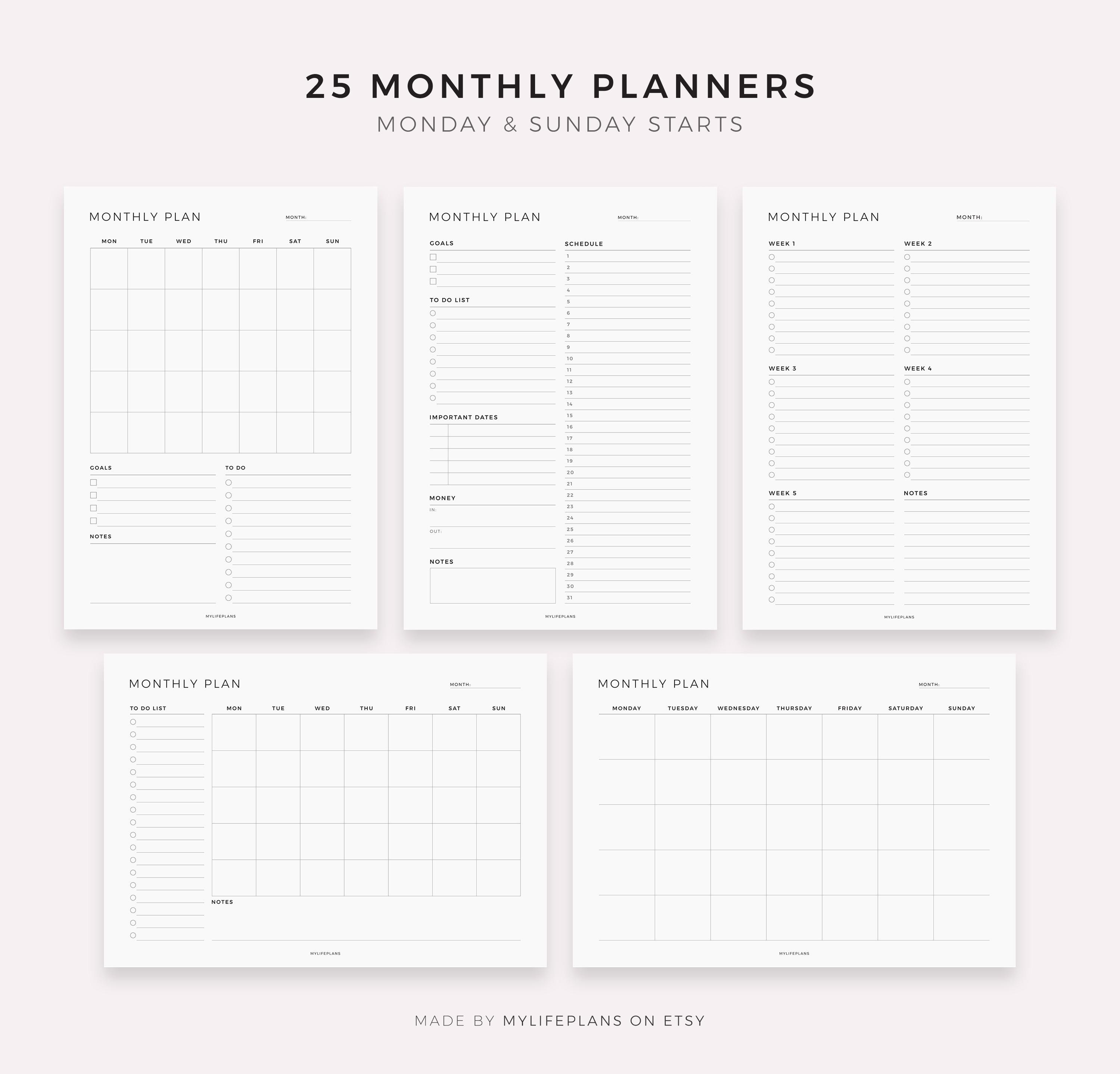 Planner Bundle for Remarkable 2 / 1 - Daily Planners, Weekly Planners ...