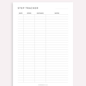 Step Tracker Printable, Step Log, Walking Journal, Exercise Log, Health ...
