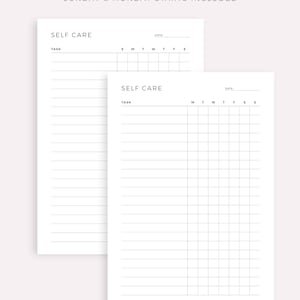 Weekly Self Care Tracker Printable, Daily Self Care Checklist, Routine ...