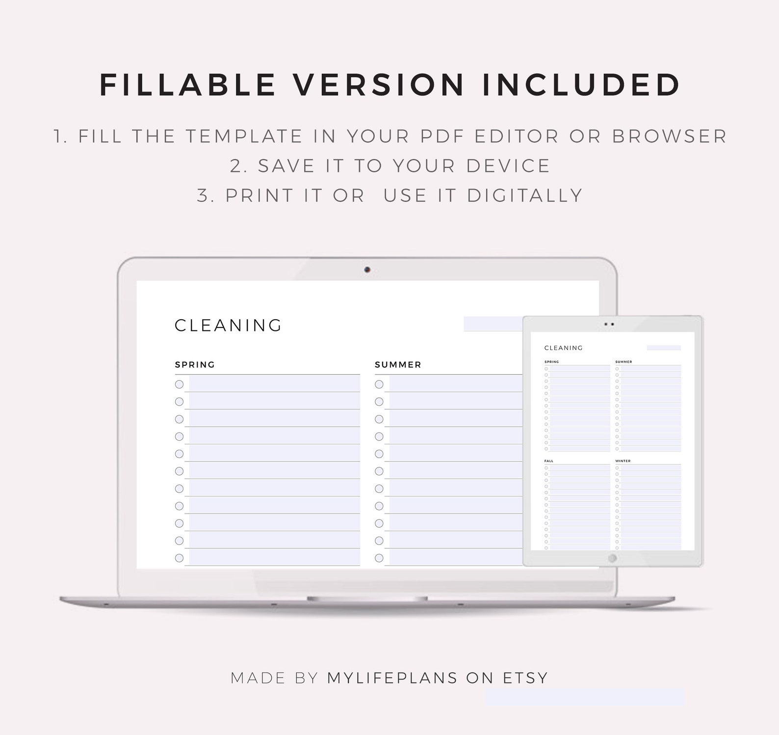 Seasonal Cleaning Checklist Printable, Cleaning Planner, Cleanign ...