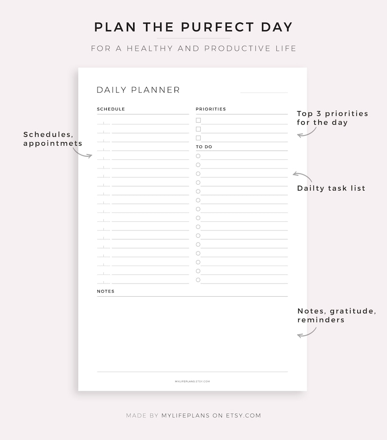 Printable Daily Planner Fillable Daily to Do List - Etsy
