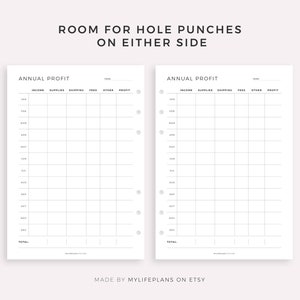 Annual Profit Tracker Printable, Business Profit Calculator, A4/a5 ...