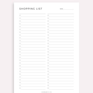 Printable Shopping List Template, to Buy List, Item Checklist, Shopping ...
