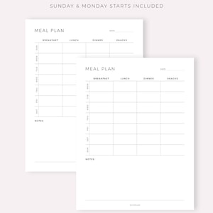 Digital Weekly Meal Planner, 7 Day Menu Planner, Meal Prep Planner ...