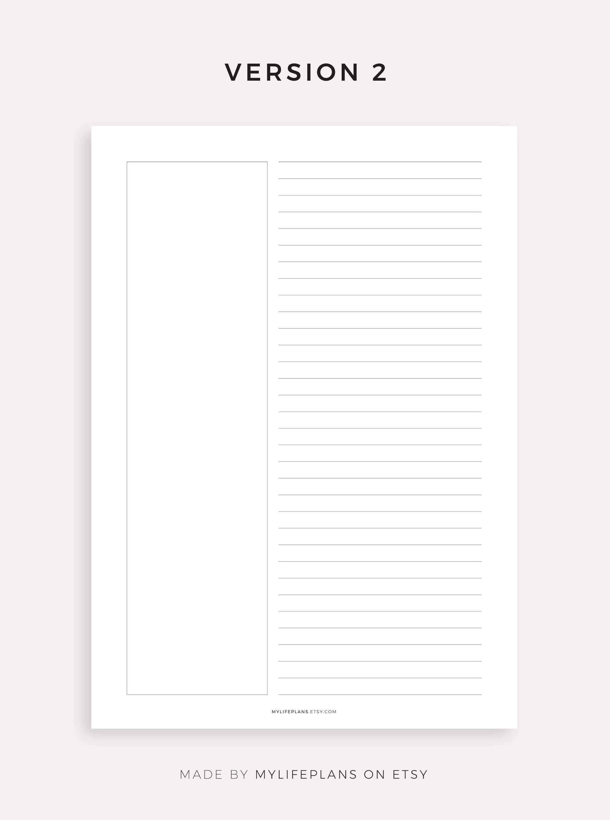 Printable Notes Page, Notes Template, Note Taking, Writing Paper, Notes ...