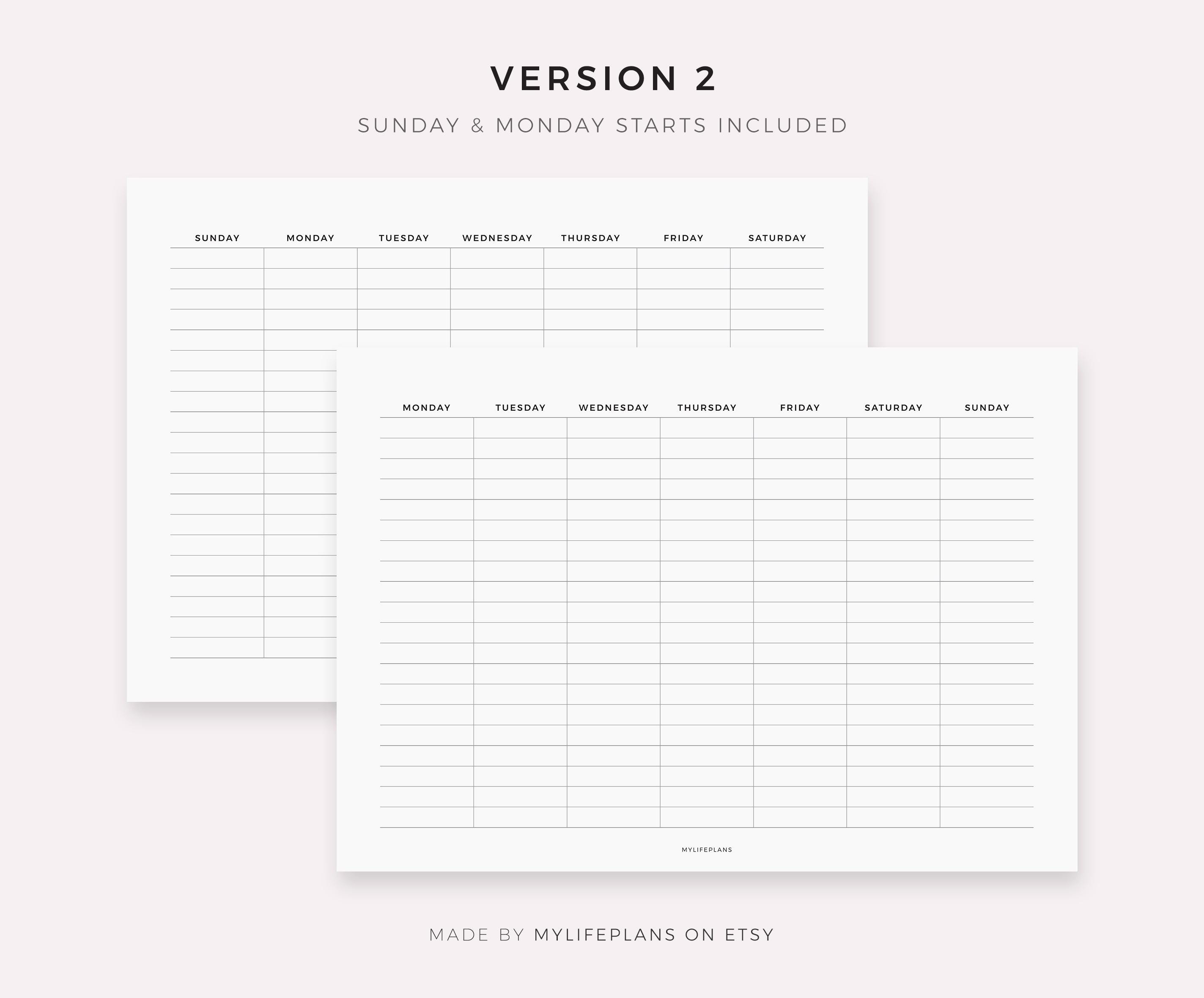 Blank Monthly Calendar for Boox Note Series / Tab Series / Go 10.3 ...