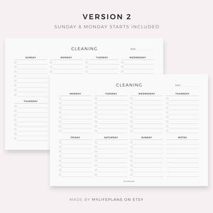 Weekly Cleaning Checklist, Landscape, Compatible With Boox Note Series ...