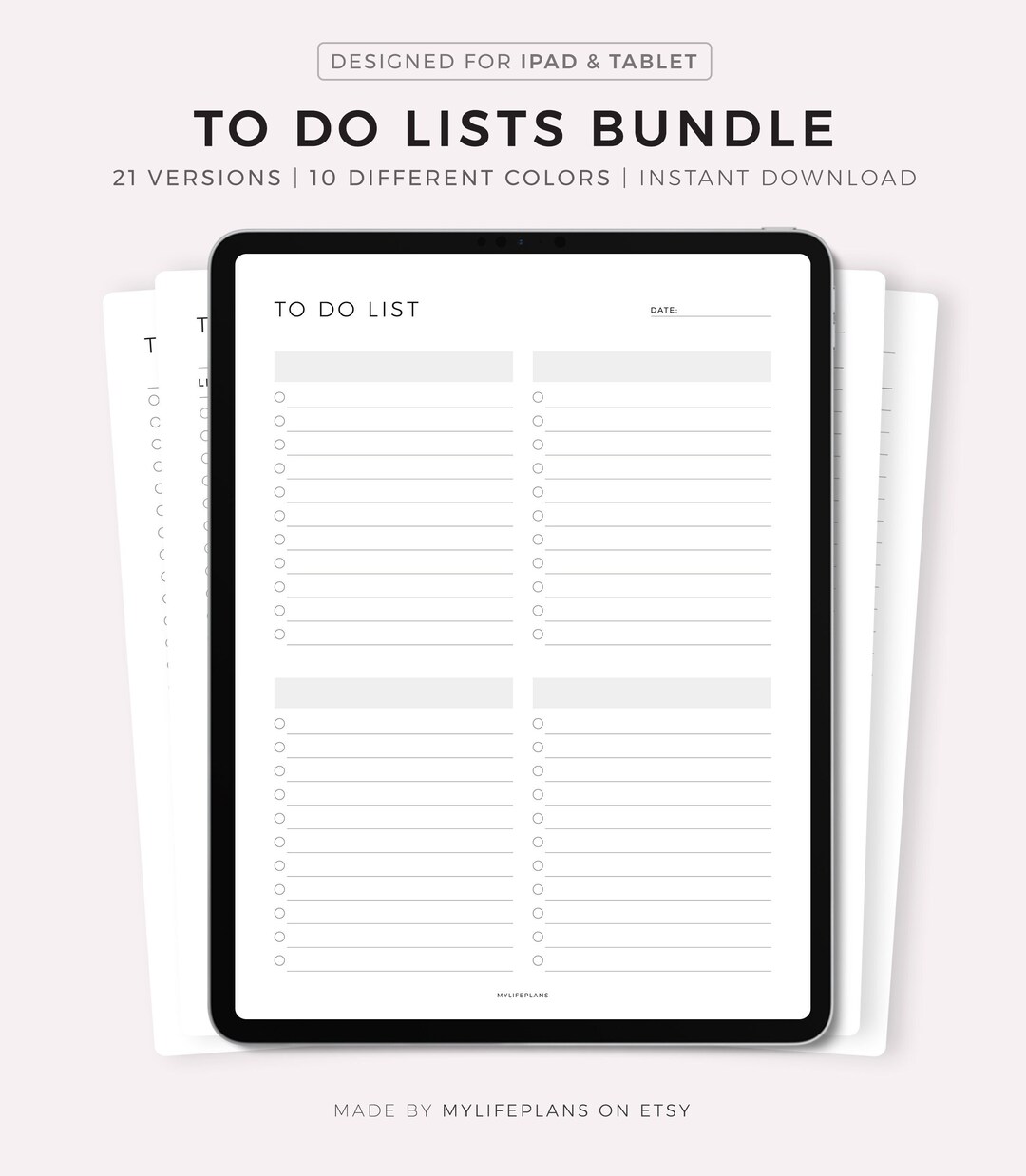 Digital to Do Lists Bundle, Task List Templates for iPad and Tablet ...