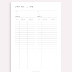 Sinking Funds Tracker Printable, Savings Challenge, Savings Tracker ...