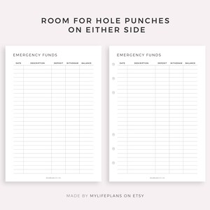 Emergency Funds Tracker Printable, Rainy Day Savings Tracker, Financial ...