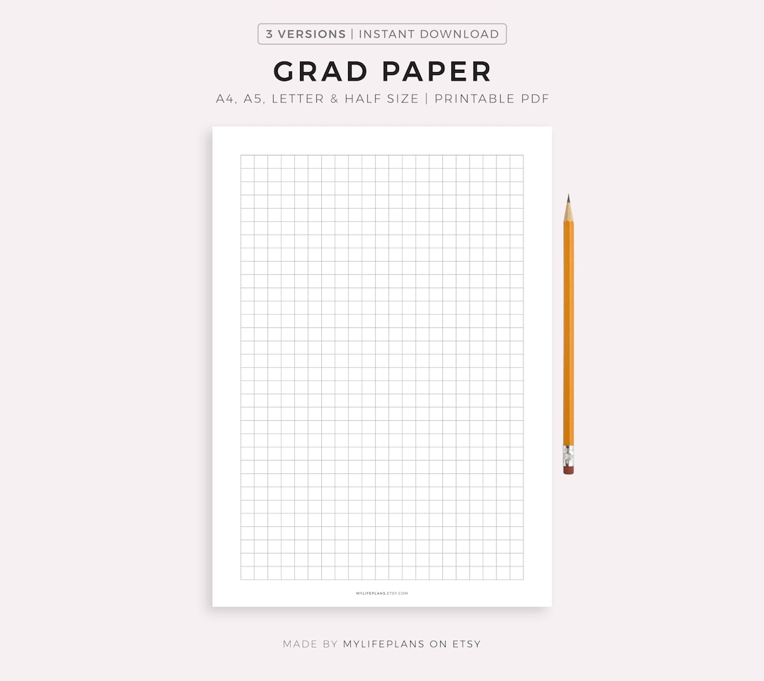 Grid Paper Printable, Squared Paper, Planner Inserts, A4/a5/letter/half ...