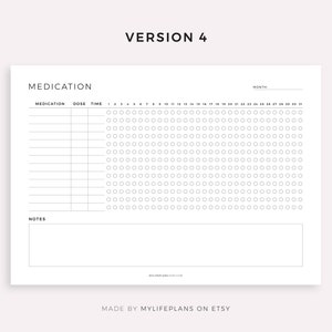 Monthly Medication Tracker Printable, Medication Schedule, Medication ...