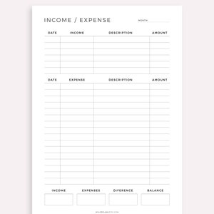 Income Tracker, Expense Tracker, Financial Planner, Monthly Budget ...