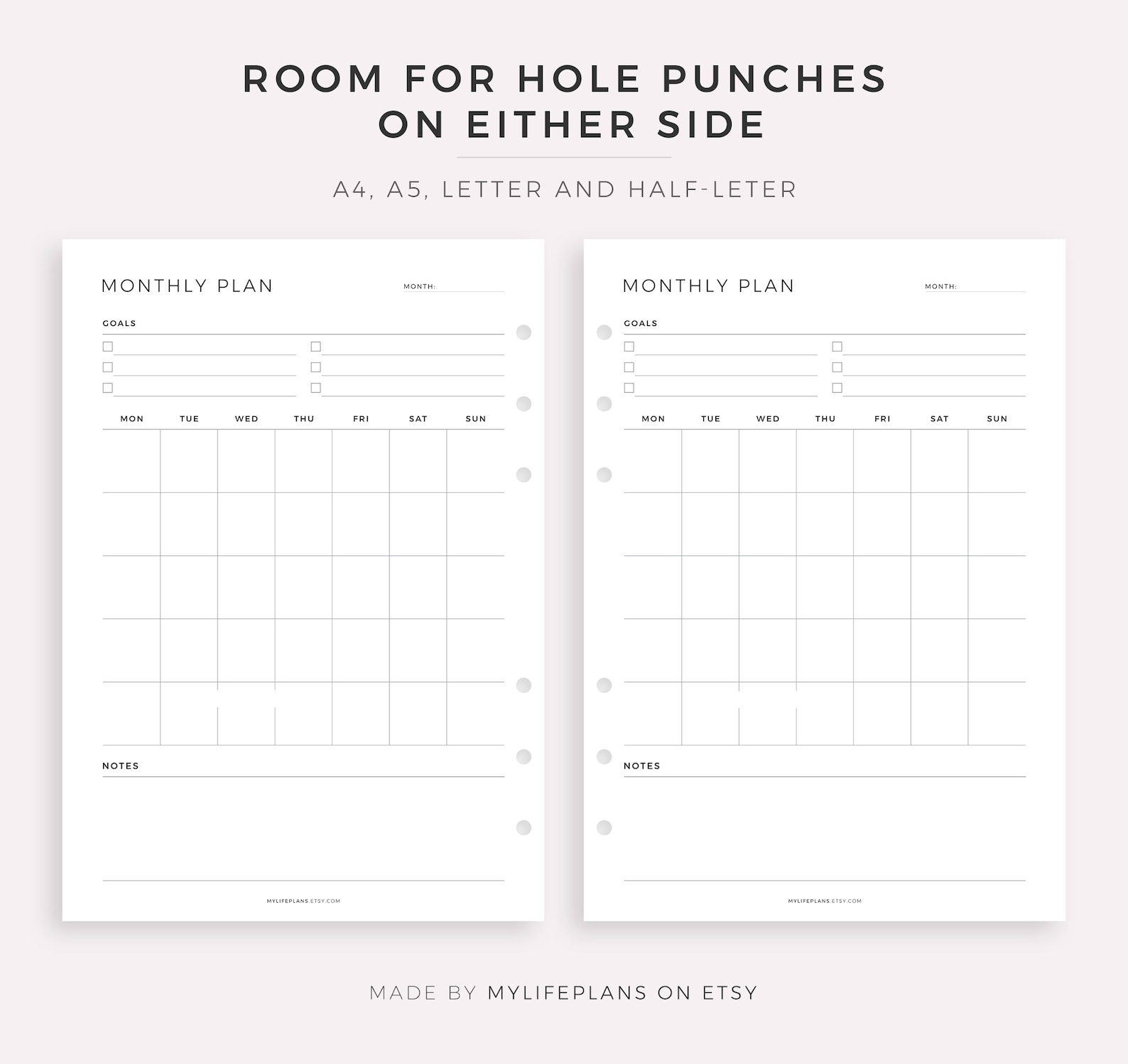 Monthly Goal Planner Printable Fillable Monthly Planner - Etsy