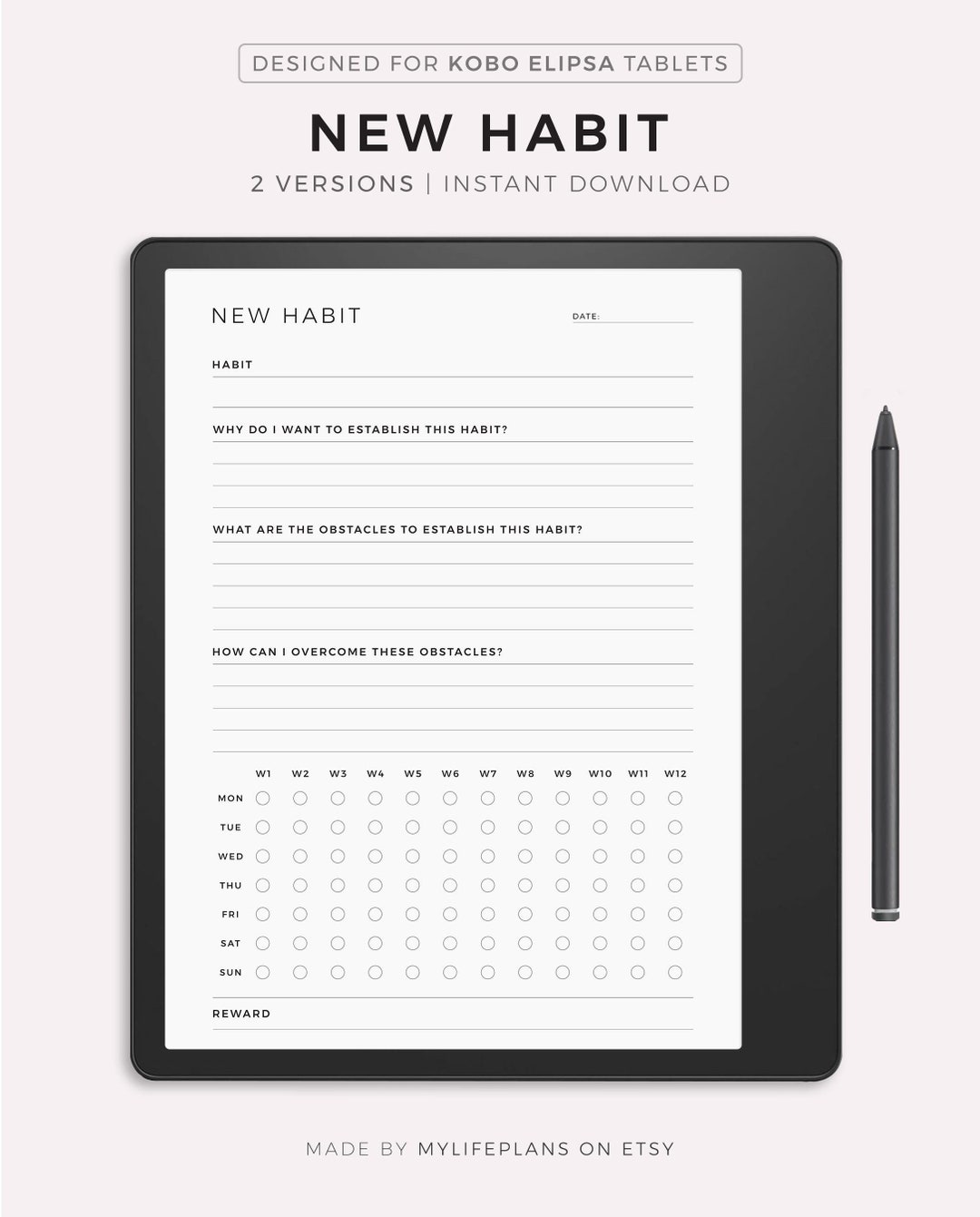 Build a New Habit Planner, 12 Week Habit Tracker Journal, New Routine Tracking, Compatible With ...