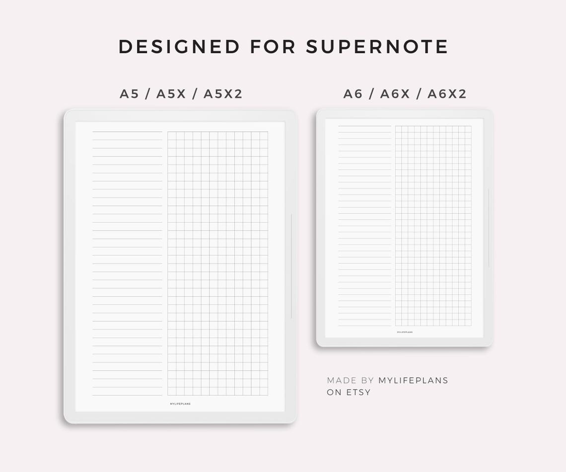 Lined & Grid Paper for Supernote A5X2/A5X/A5/A6X2/A6X/A6, Instant ...