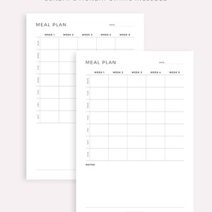 Monthly Meal Planner Printable, 30 Day Menu Planner, Food Planner ...
