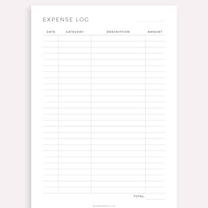 Expense Log, Spending Tracker, Expense Tracker, Budget Template, A4/a5 ...