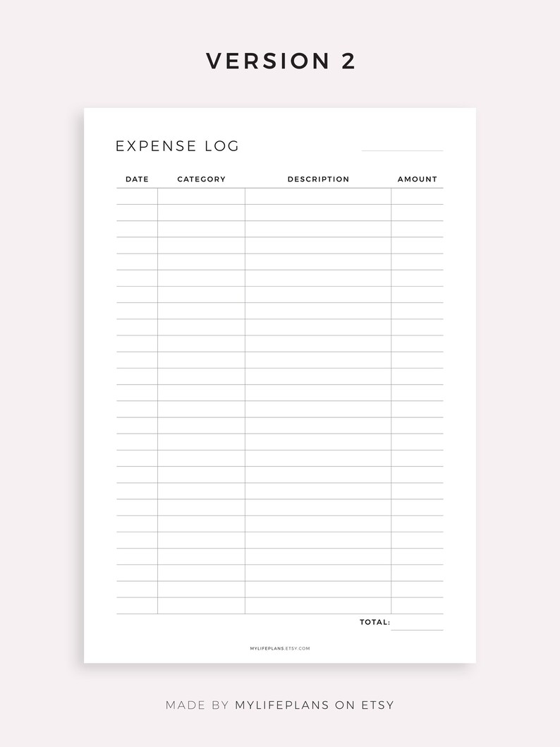 Expense Log, Spending Tracker, Expense Tracker, Budget Template, A4/a5 ...