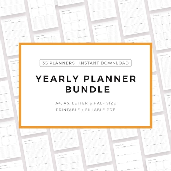 Yearly Planner Inserts Bundle Printable Annual Planner - Etsy