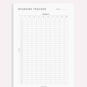 Monthly Migraine Tracker for Supernote A5X2/A5X/A5/A6X2/A6X/A6, Instant ...