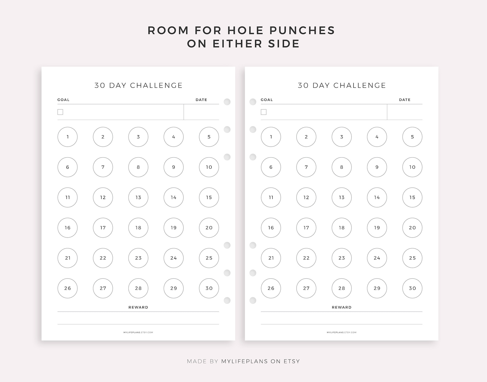 30 Day Challenge, Goal Setting, Progress Tracker, Habit Forming, A4/a5 ...