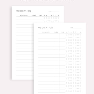 Weekly Medication Tracker Printable, Medication Schedule, Medication ...