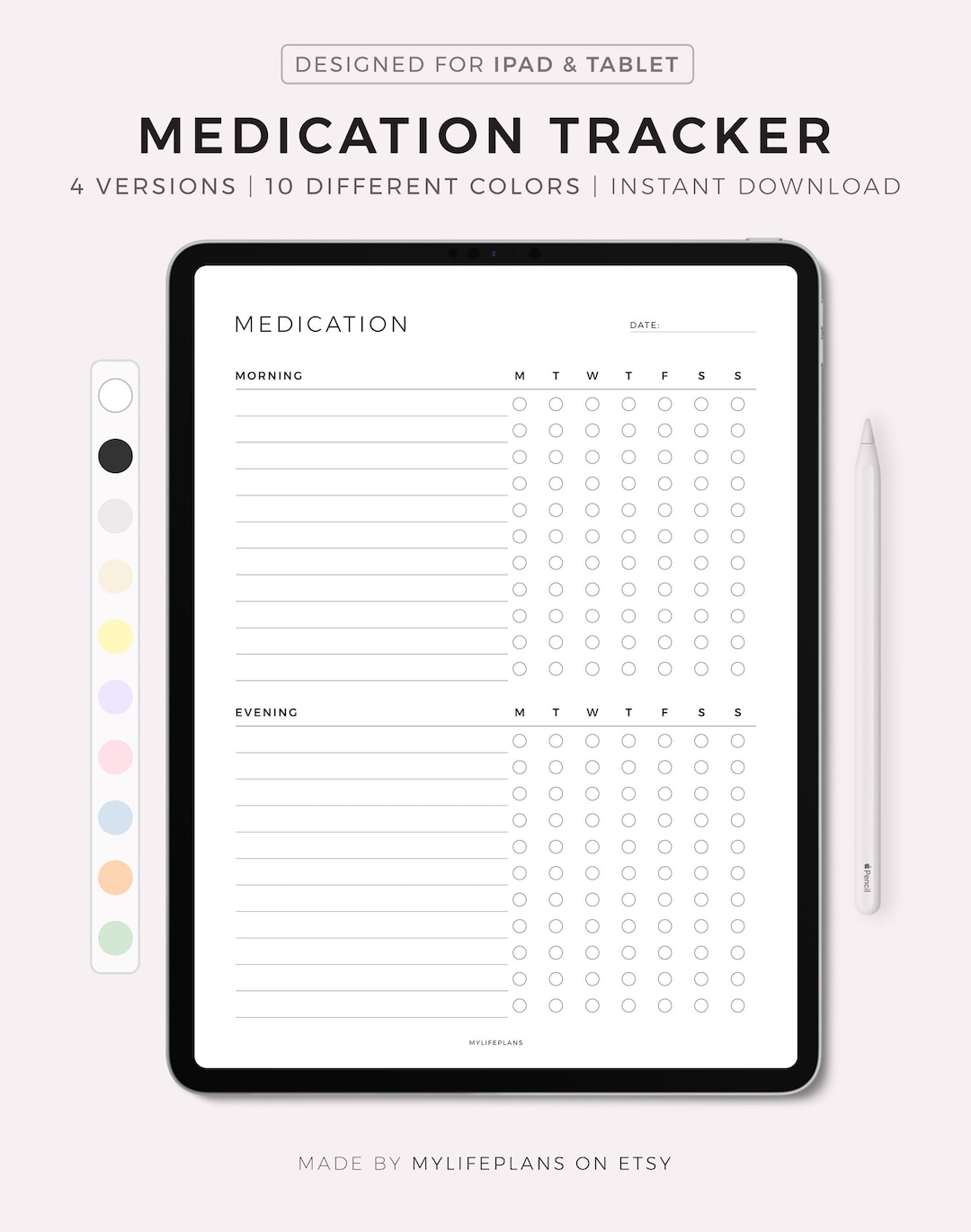 Daily Medication Tracker Digital, Medication Intake Reminder ...